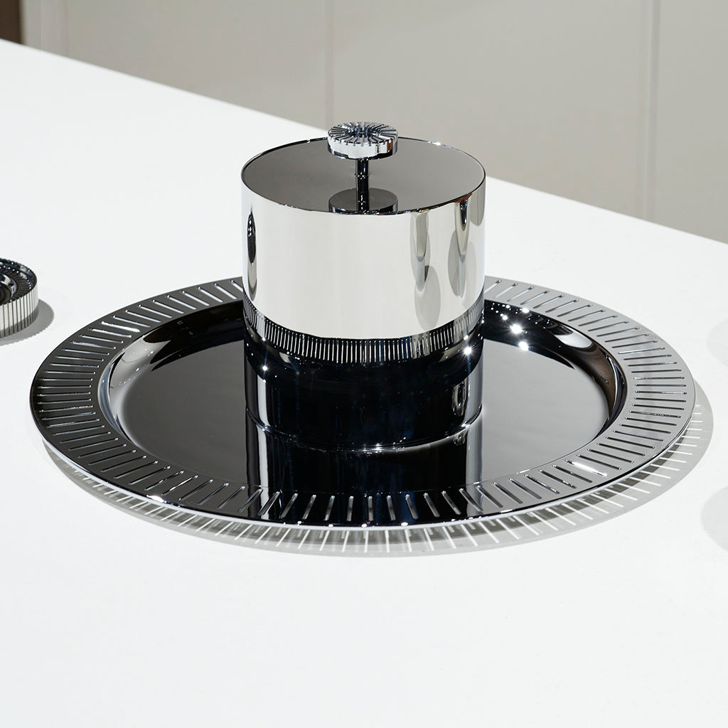 Striations Ice Bucket & Tongs, Silver– ANNA New York