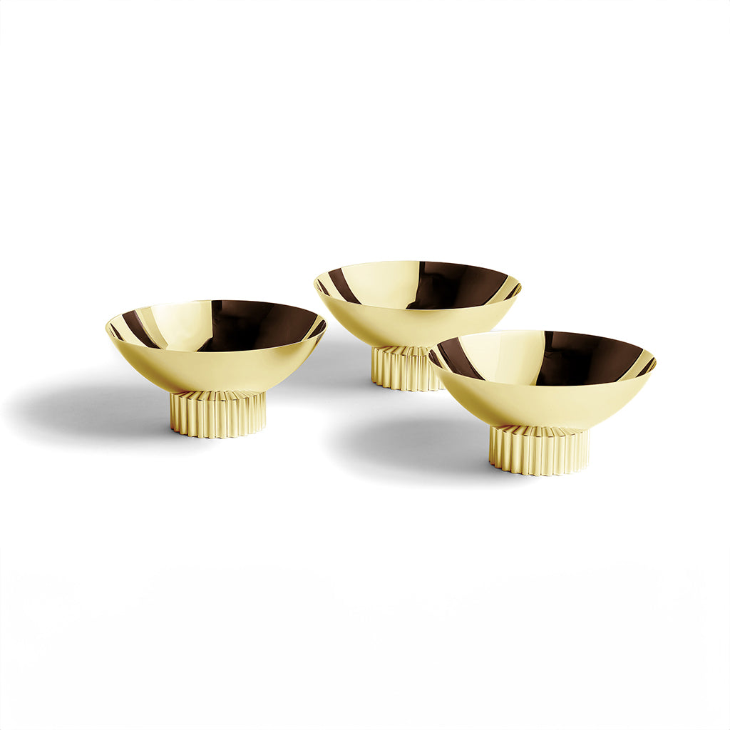 Striations Trio Bowl Set, Gold– ANNA New York