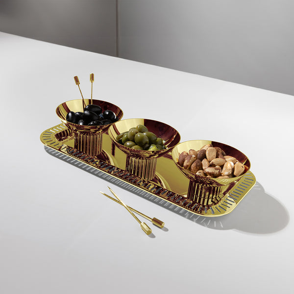 Striations Trio Bowl Set, Gold– ANNA New York