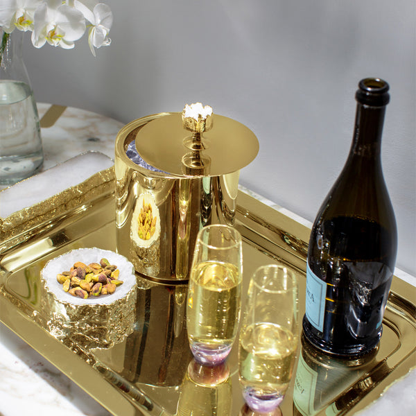 Hospitality Ice Bucket, Gold & Crystal– ANNA New York