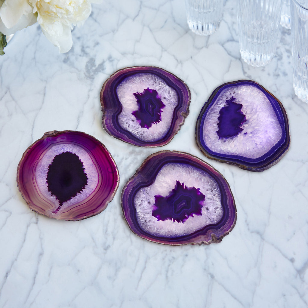 Agate Coasters & Gemstone Coaster Sets - ANNA New York